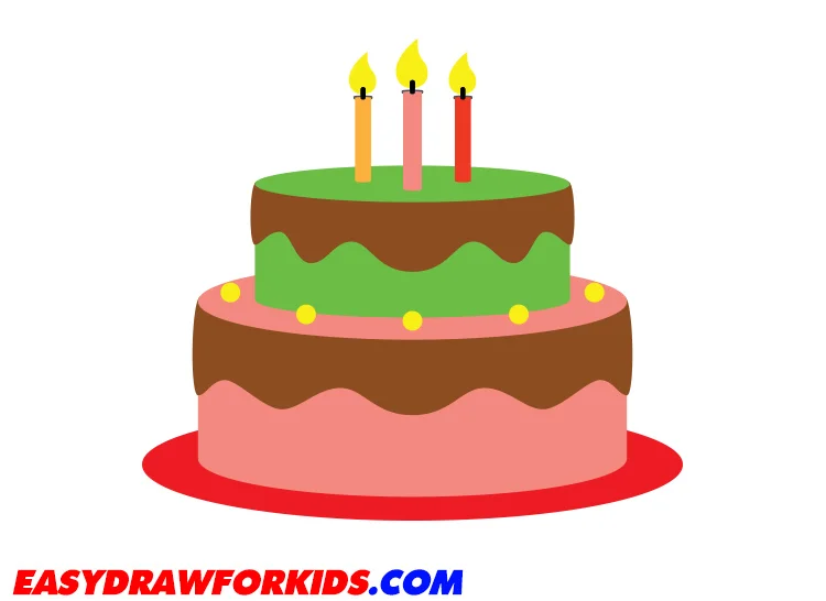 How To Draw A Birthday Cake - Easy Draw For Kids