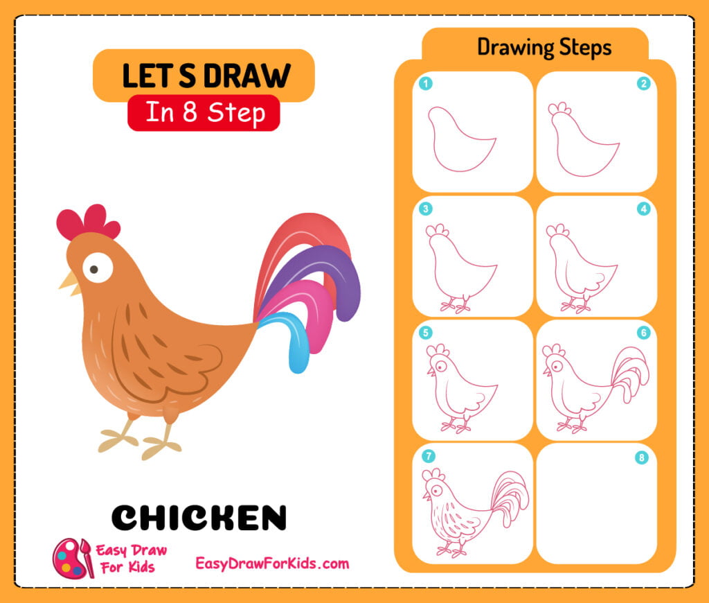 How To Draw A Chicken – 5 Ways (With Pictures)