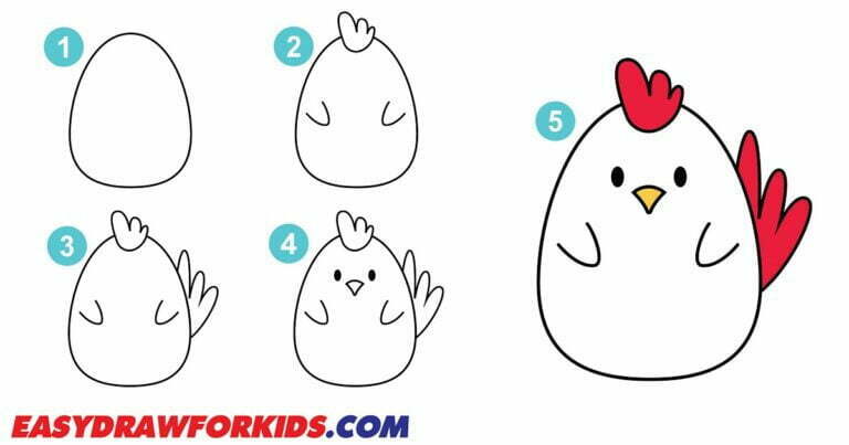 How To Draw A Chicken – 5 Ways (With Pictures)