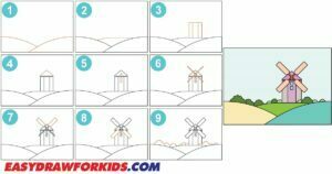 How To Draw A Windmill - 2 Ways (With Pictures)