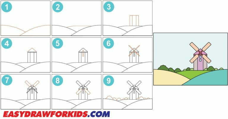 How To Draw A Windmill - 2 Ways (With Pictures)