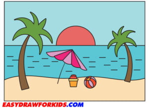 How To Draw A Beach - 10 Steps (With Pictures)
