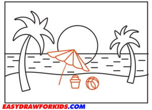 How To Draw A Beach - 10 Steps (With Pictures)