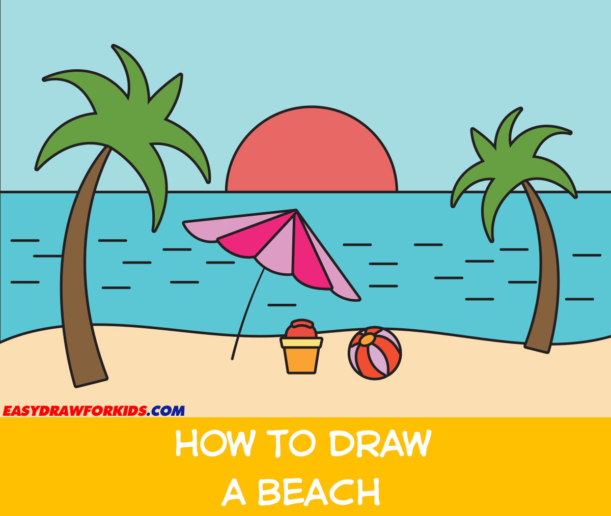 How To Draw A Beach 10 Steps With Pictures 