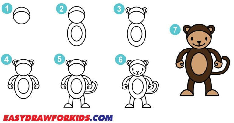 How To Draw A Monkey – 5 Ways (With Pictures)