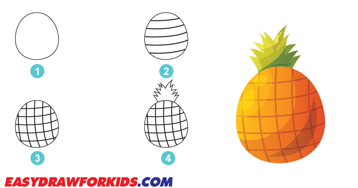 How To Draw A Pineapple - 4 Ways (With Pictures)