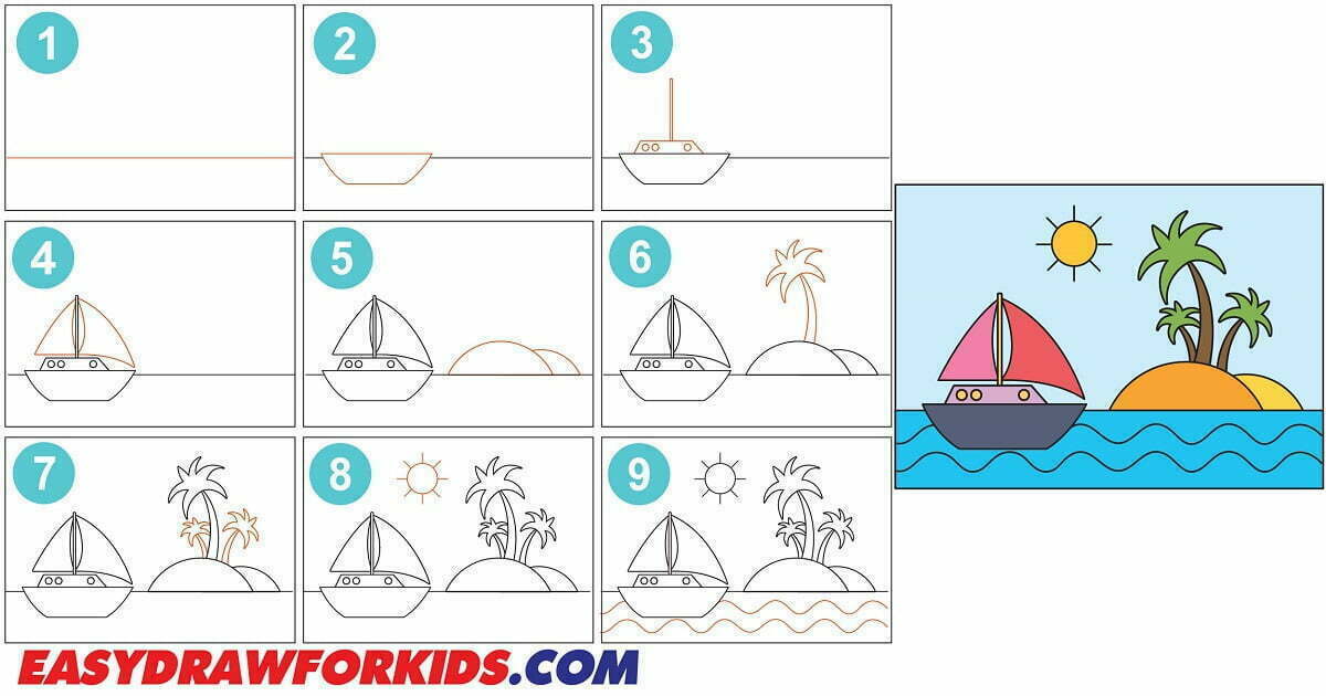 How To Draw An Island - 10 Steps (With Pictures)