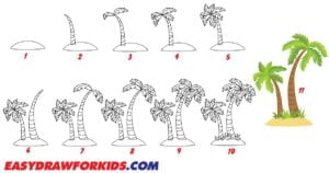 How To Draw A Palm Tree - 2 Ways (With Pictures)