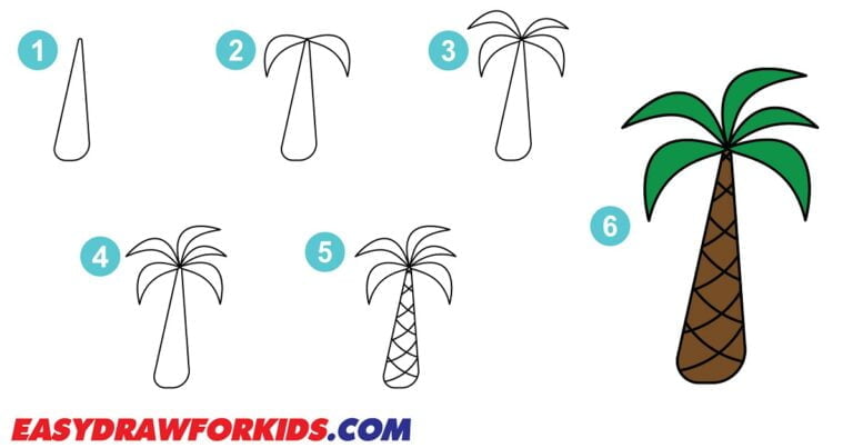 How To Draw A Palm Tree - 2 Ways (With Pictures)