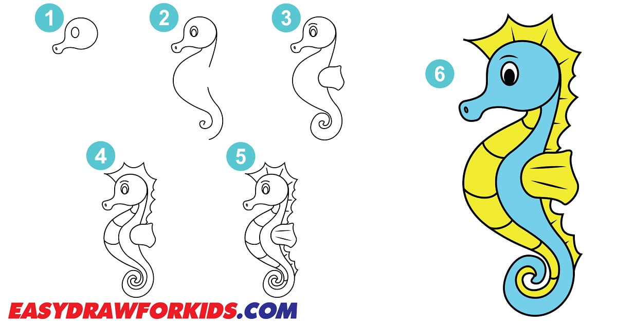 How To Draw A Seahorse - 4 Ways (With Pictures)