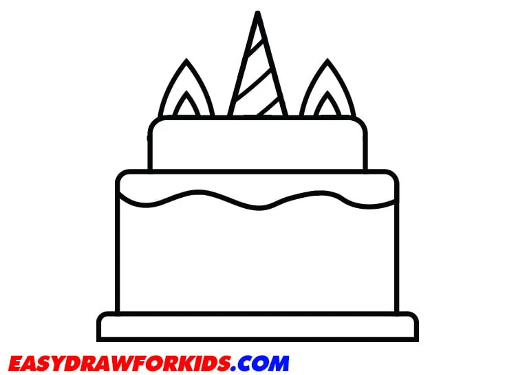 How To Draw A Birthday Cake - Easy Draw For Kids