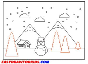 How To Draw A Christmas Scene - 10 Steps (With Pictures)