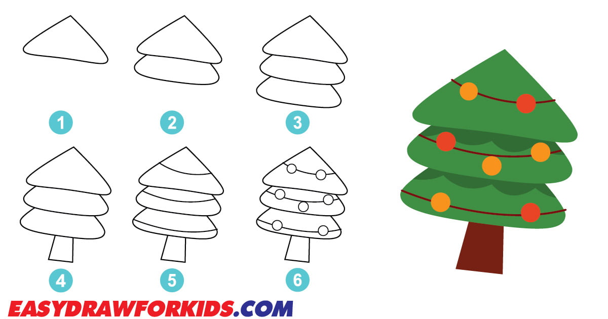 How To Draw A Christmas Tree - 5 Ways (With Pictures)