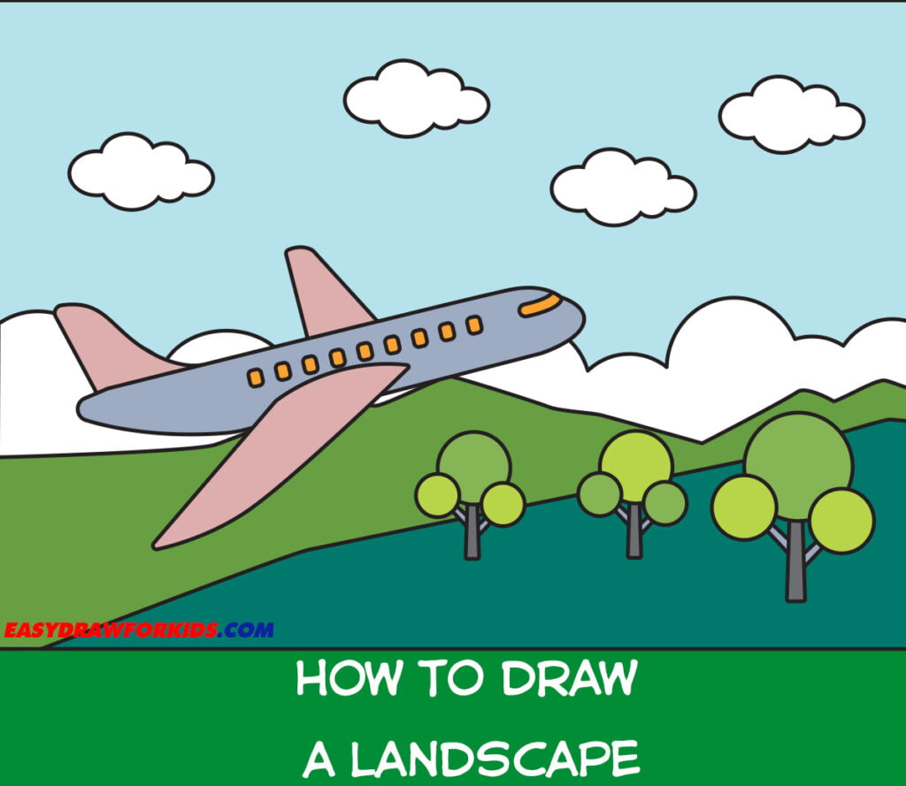 How To Draw A Landscape - Easy Draw For Kids