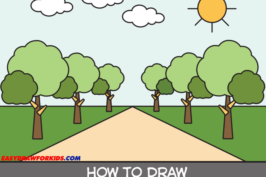 How To Draw A Christmas Scene - Easy Draw For Kids