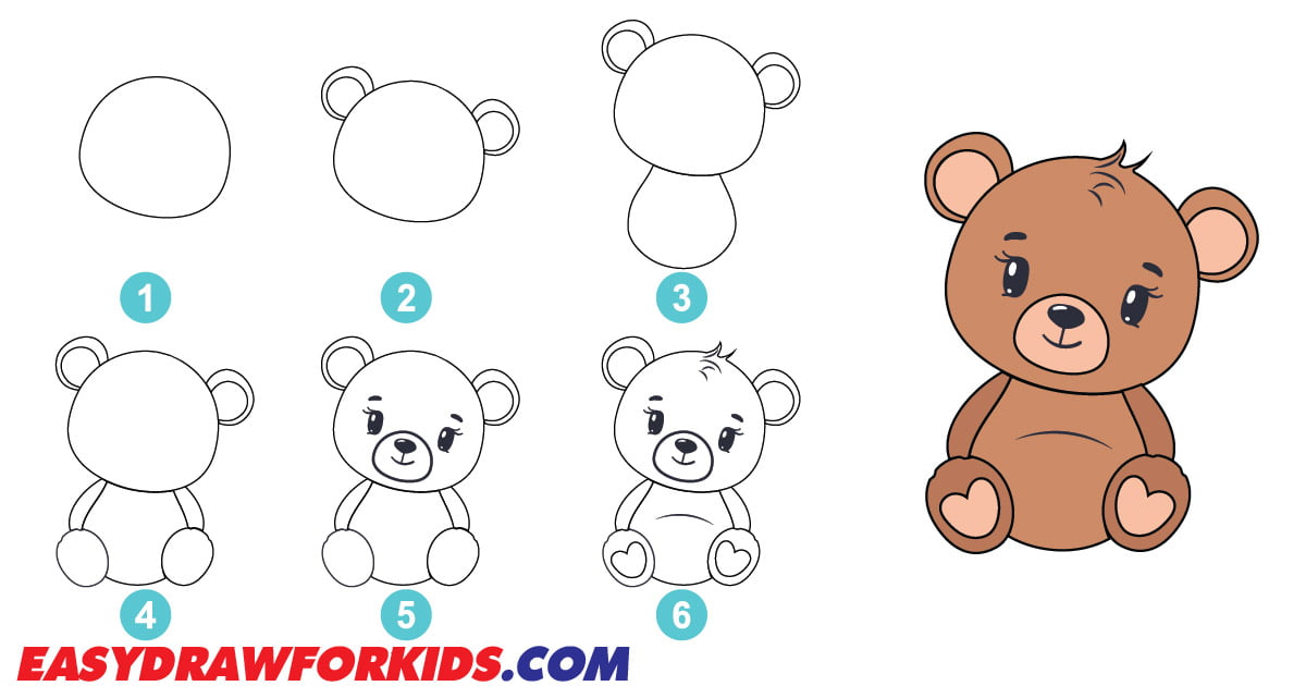 How To Draw A Teddy Bear - 4 Ways (With Pictures)