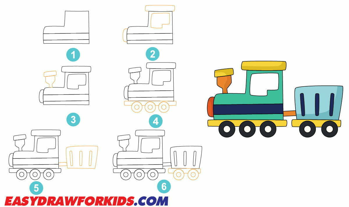 How To Draw A Train - 4 Ways (With Pictures)