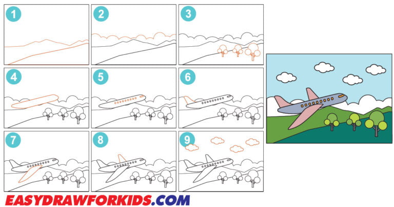 How To Draw A Landscape | Easy Draw For Kids