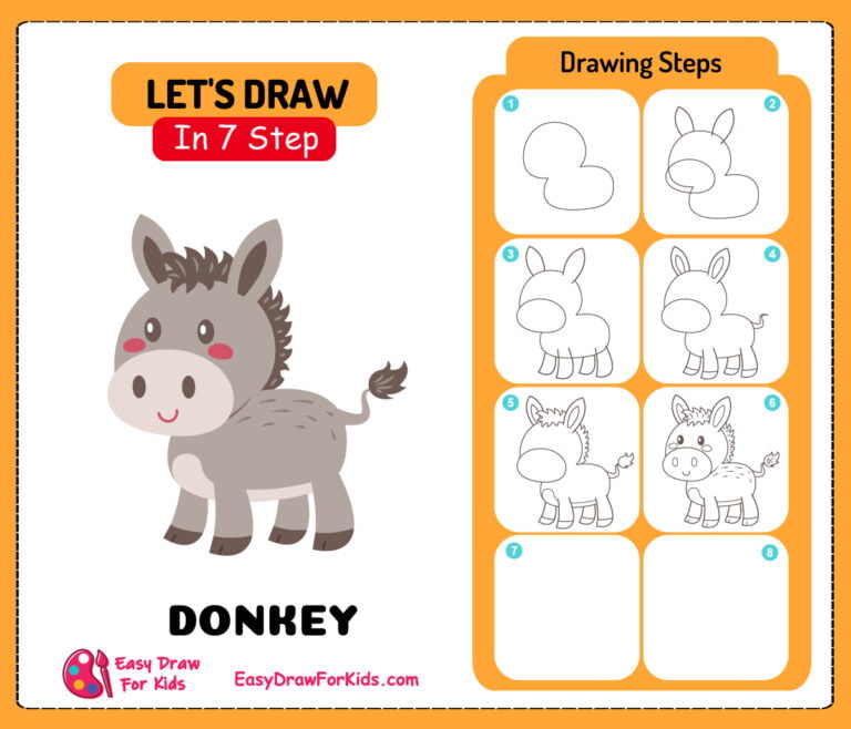 How To Draw A Donkey – 2 Ways (With Pictures)