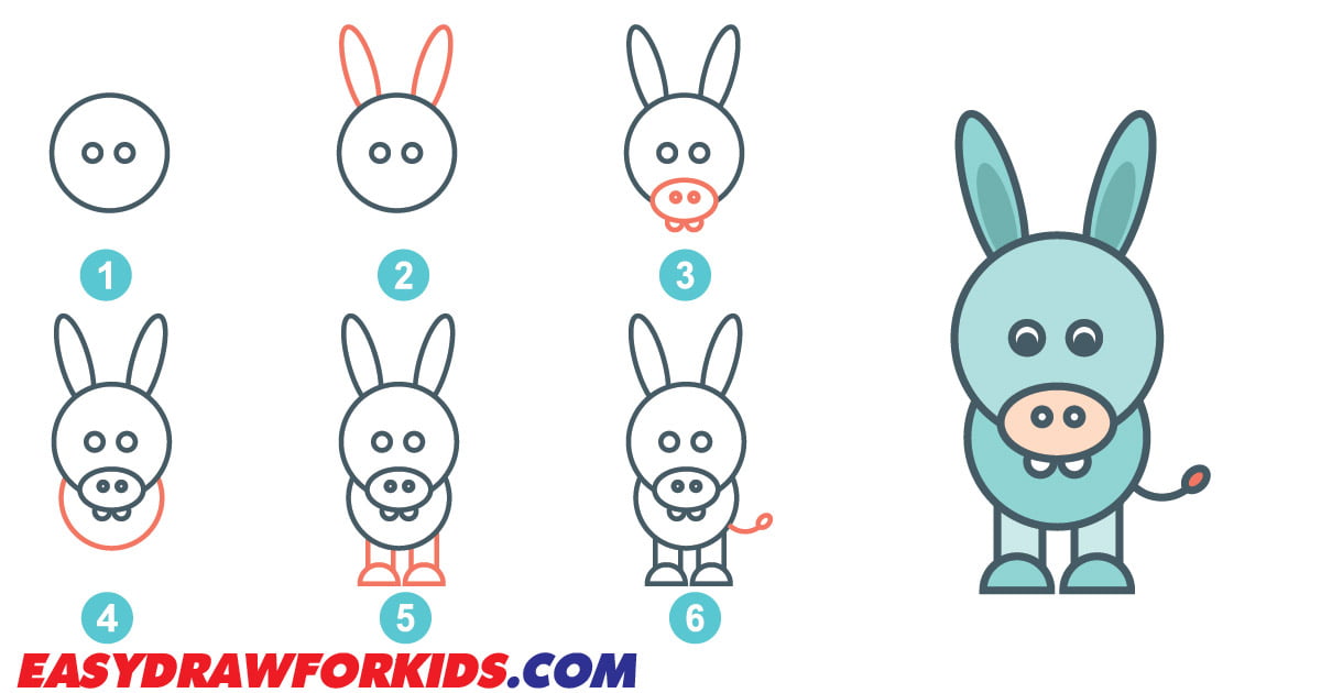 How To Draw A Donkey | Easy Draw For Kids