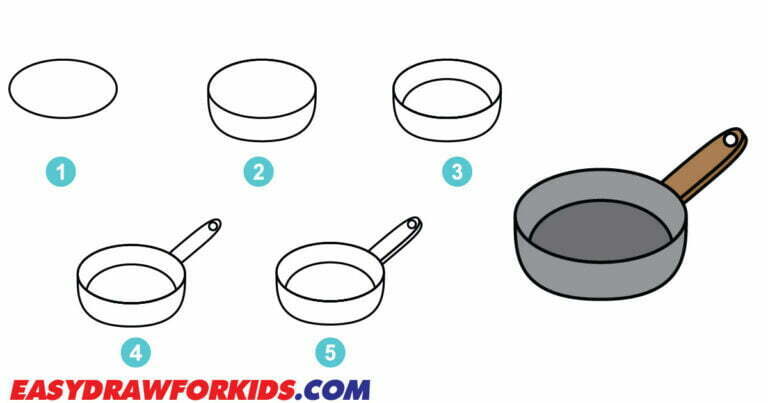 How To Draw A Pan - 6 Steps (With Pictures)
