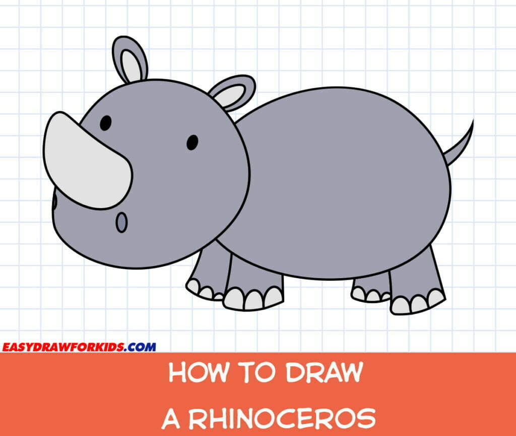 How To Draw A Rhinoceros - Easy Draw For Kids How To Draw A Rhinoceros - Easy Draw For Kids