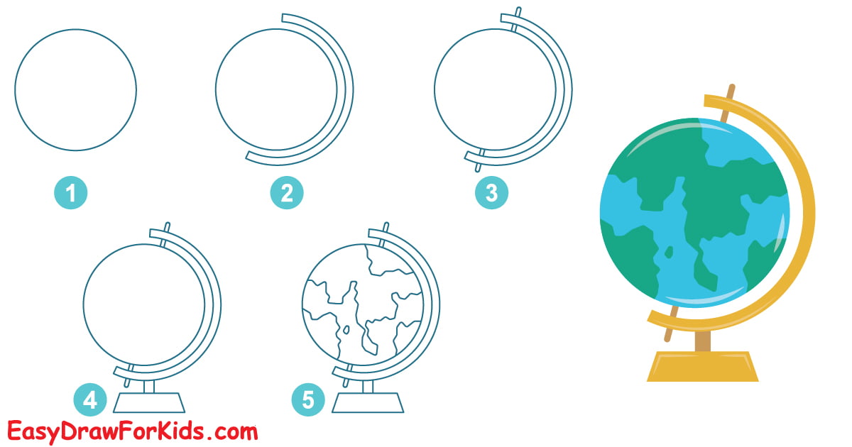 How To Draw A Globe - 2 Ways (With Pictures)