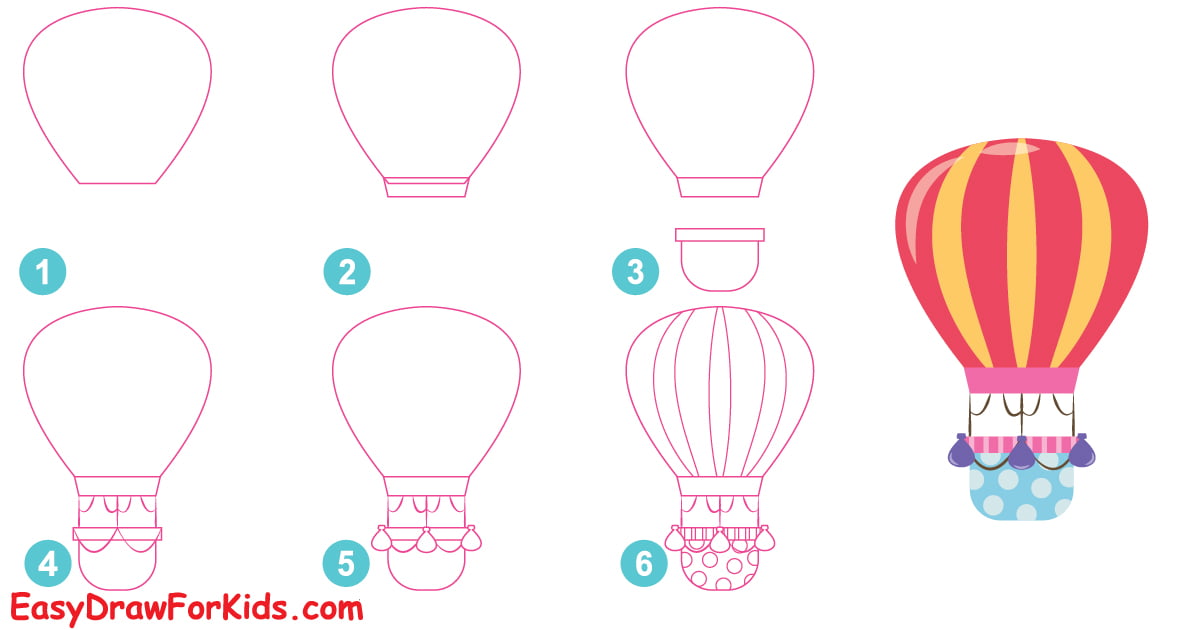 How To Draw A Hot Air Balloon - 4 Ways (With Pictures)