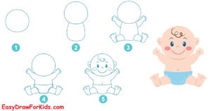 How To Draw A Baby - 6 Steps (With Pictures)