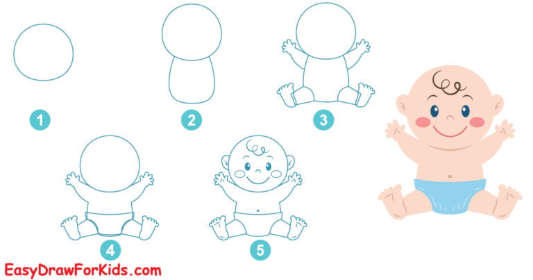 How To Draw A Baby - 6 Steps (With Pictures)