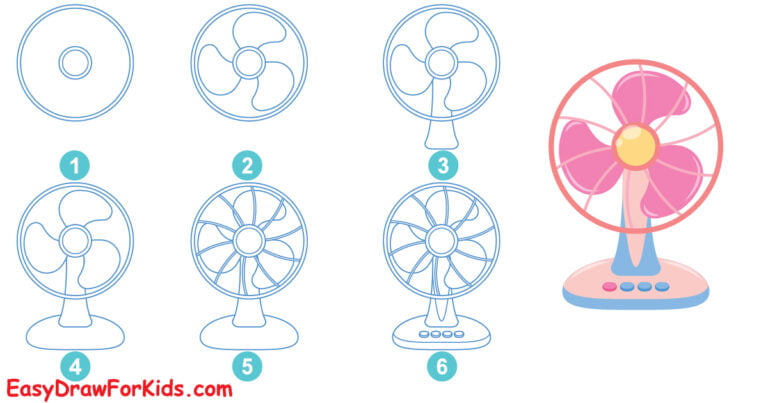 How To Draw A Fan - 2 Ways (With Pictures)