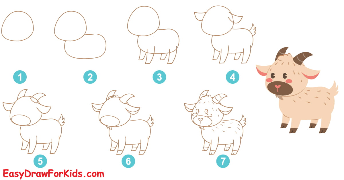 How To Draw A Goat - 4 Ways (With Pictures)