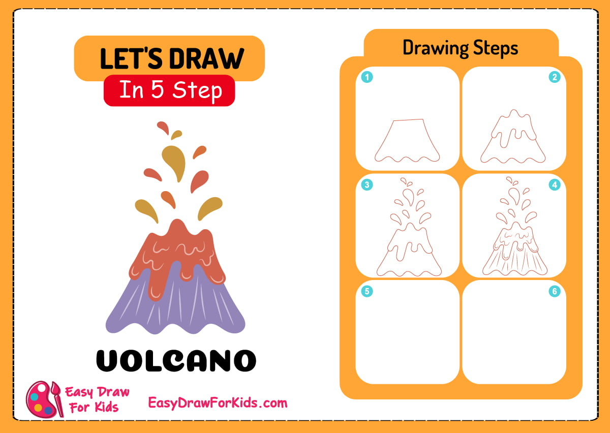 How To Draw A Volcano - 2 Ways (With Pictures)