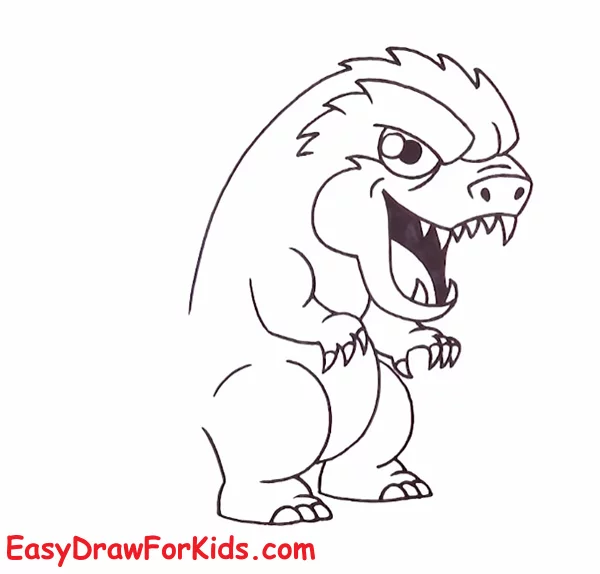 Learn How To Draw A Godzilla Godzilla Step By Step