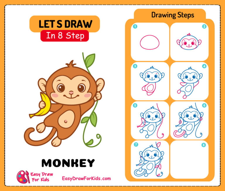 How To Draw A Monkey – 5 Ways (With Pictures)