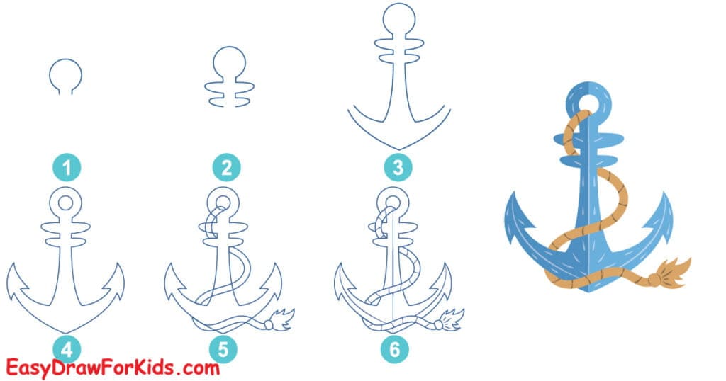 How To Draw An Anchor – 3 Ways (With Pictures)