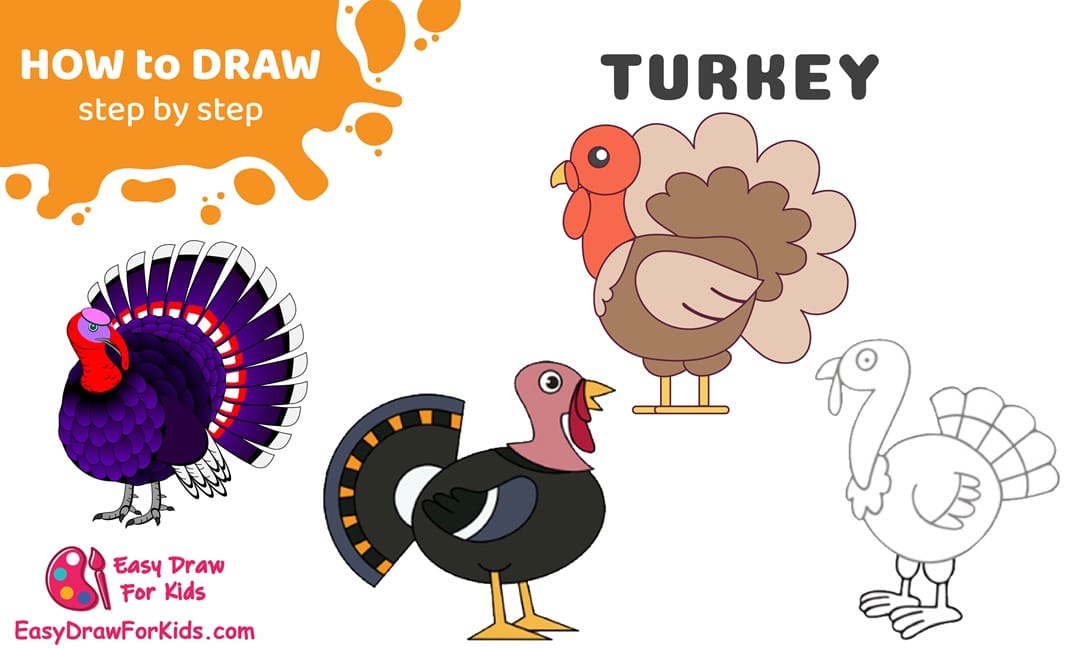 How To Draw A Turkey - 4 Ways (With Pictures)