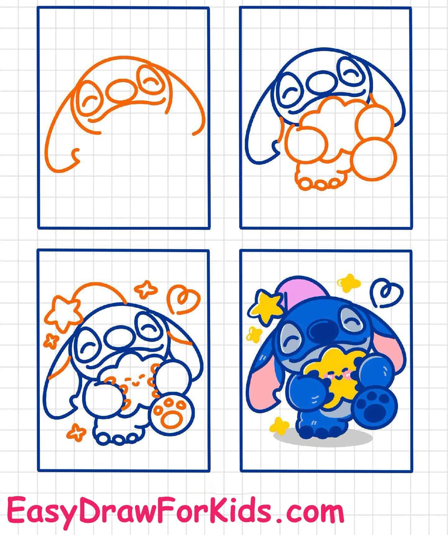 How To Draw Stitch - 3 Ways (With Pictures)