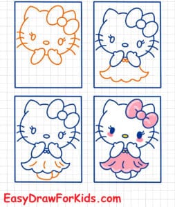 How To Draw Hello Kitty – 4 Ways (With Pictures)