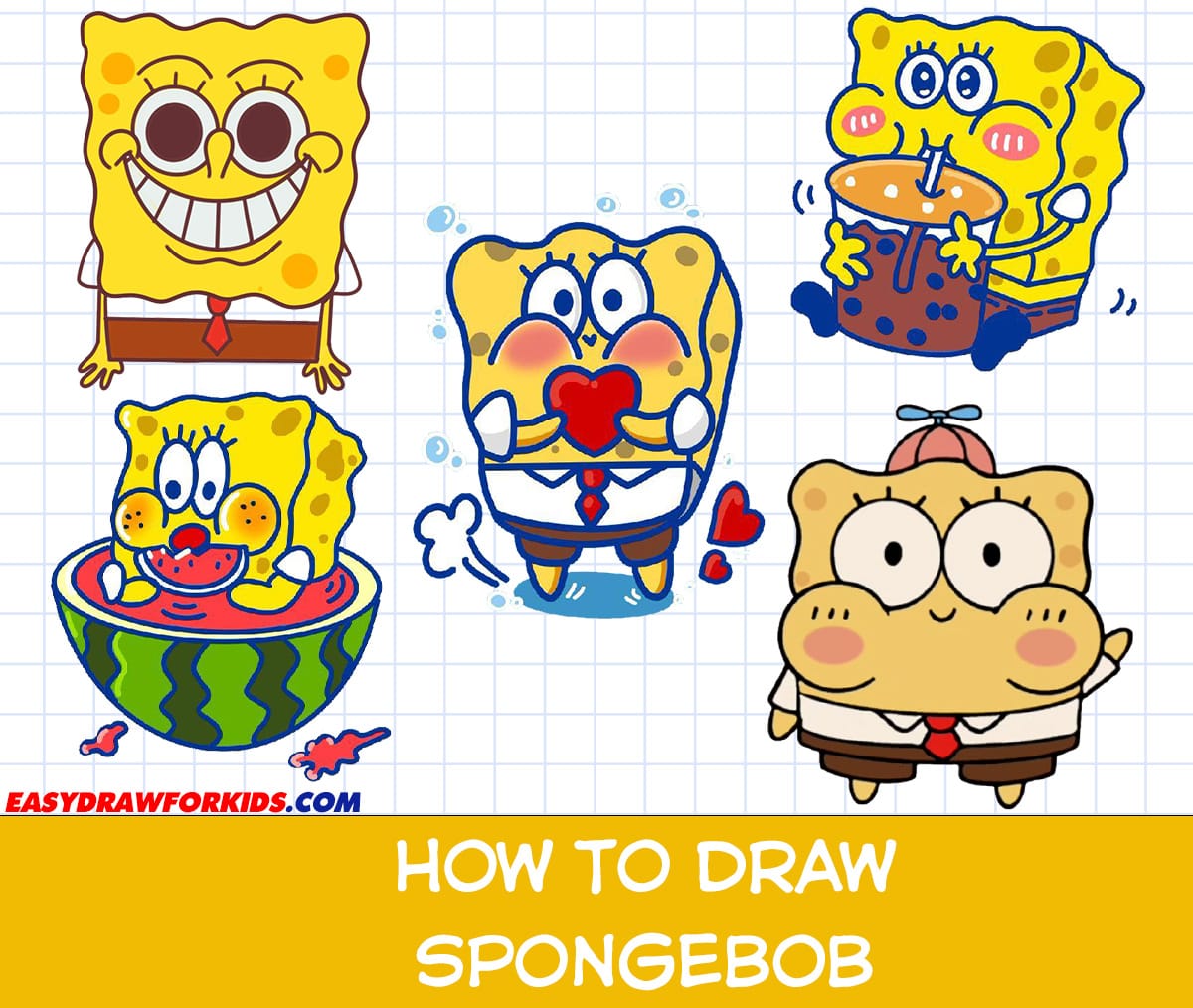 How To Draw SpongeBob SquarePants - 5 Ways (With Pictures)