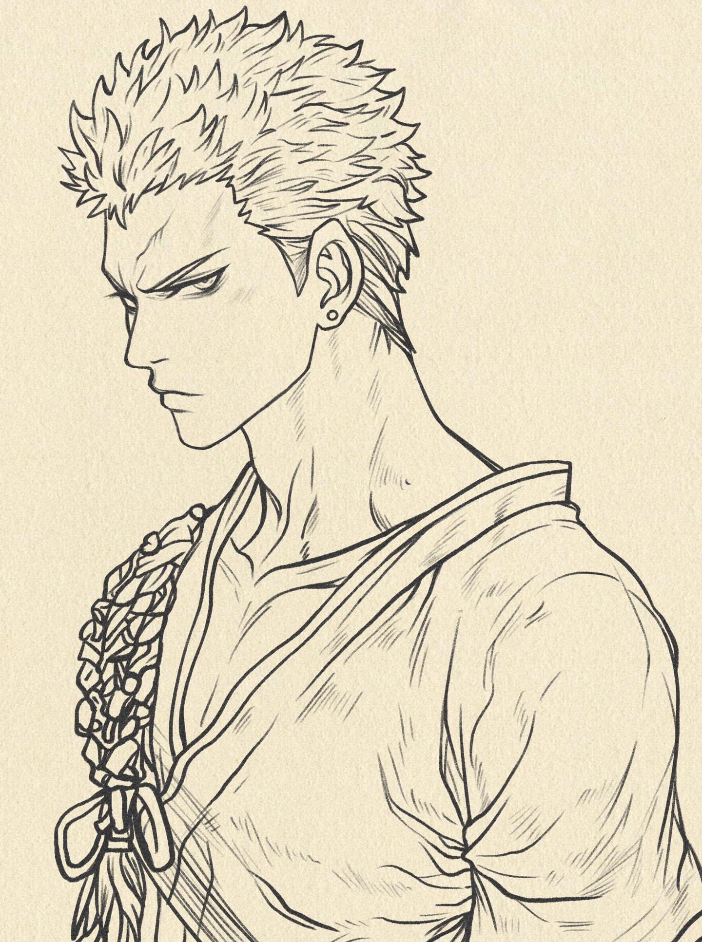 How To Draw Roronoa Zoro From One Piece – 3 Ways (With Pictures)