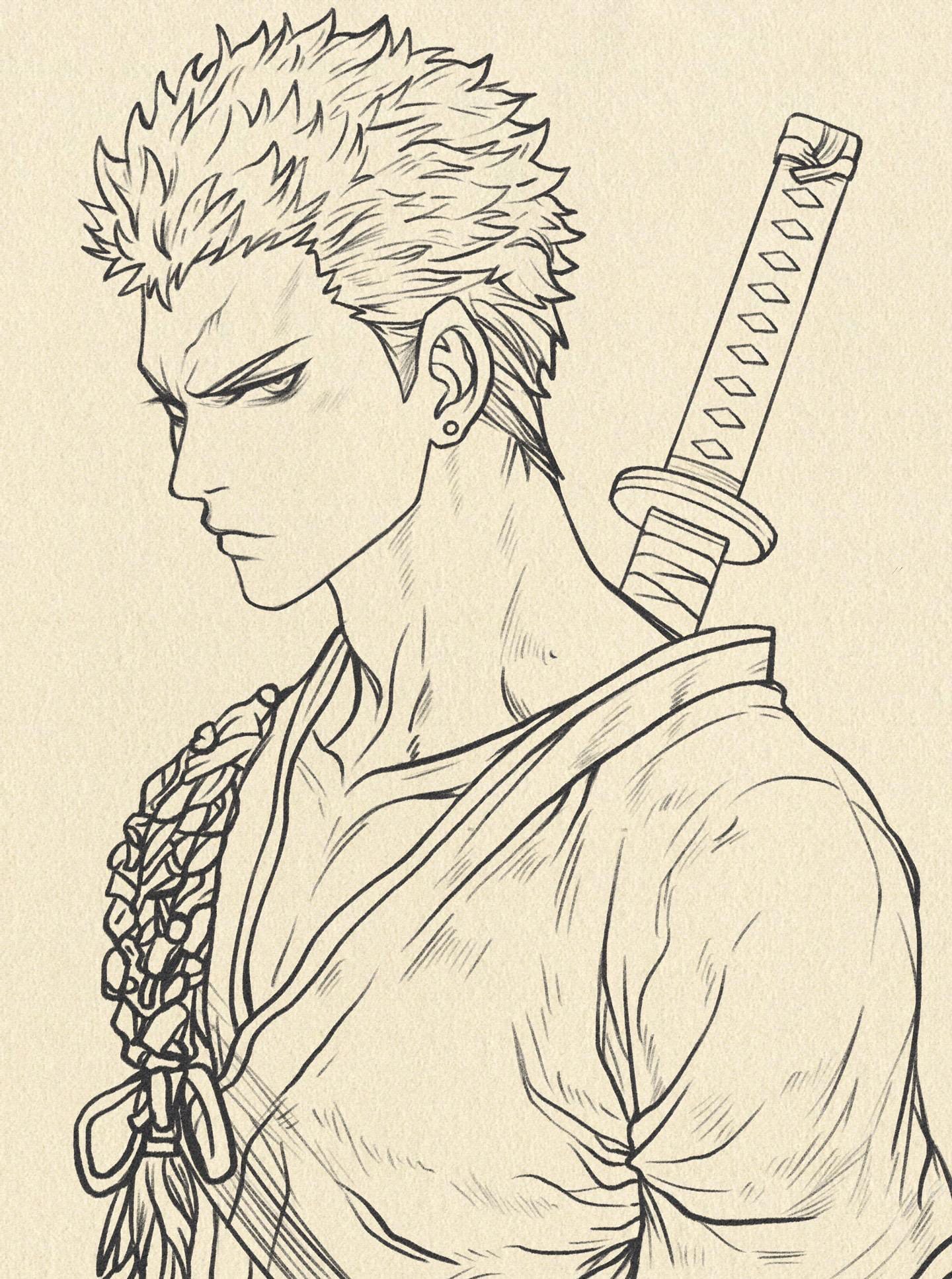 How To Draw Roronoa Zoro From One Piece – 3 Ways (With Pictures)
