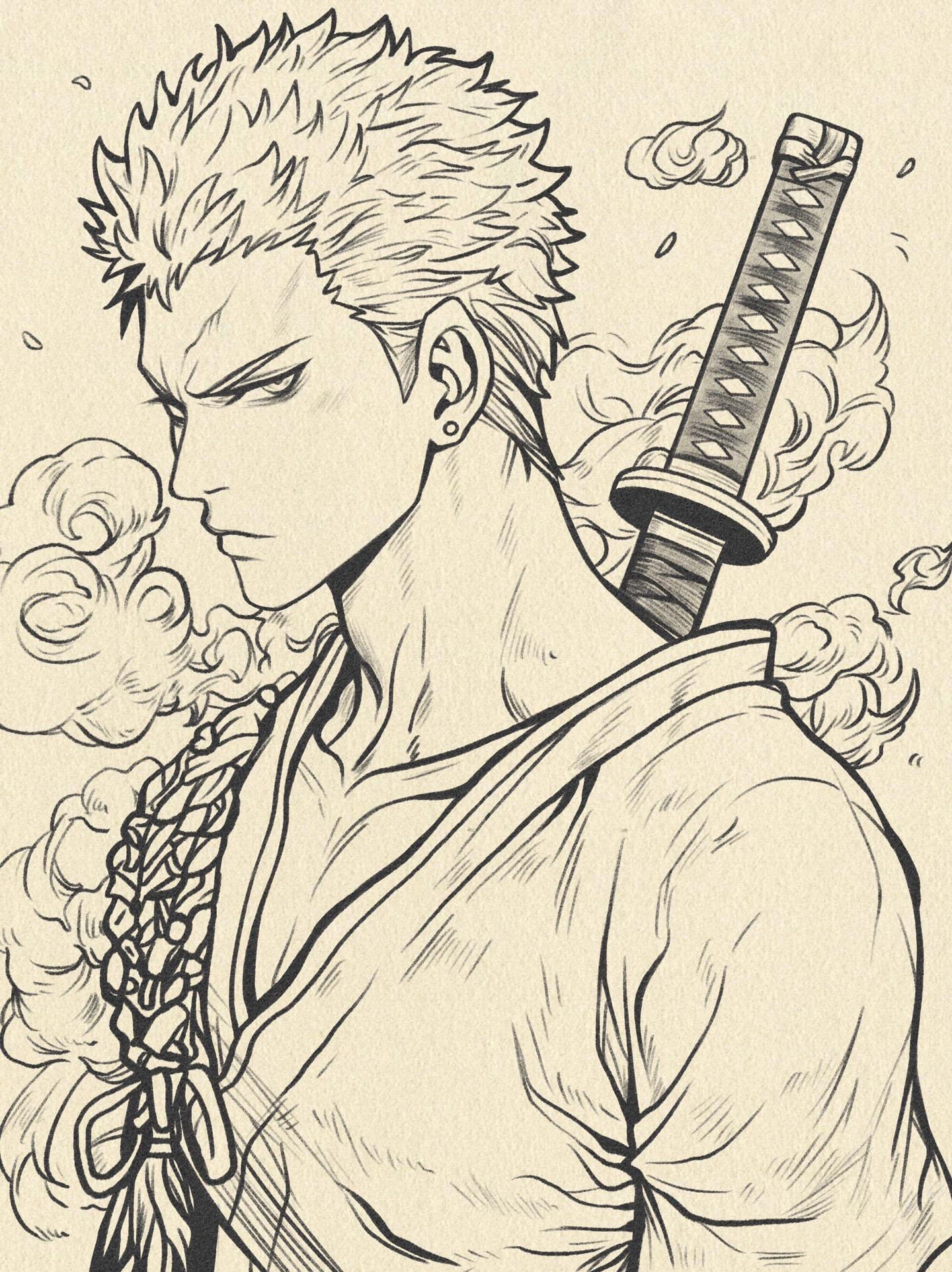 How To Draw Roronoa Zoro From One Piece – 3 Ways (With Pictures)