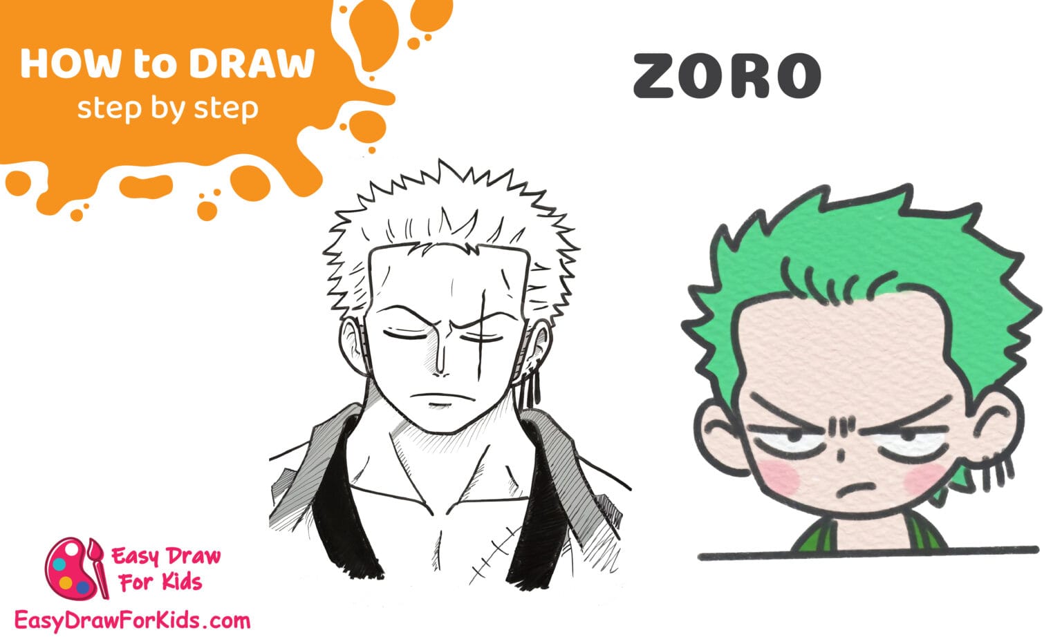 How To Draw Roronoa Zoro From One Piece – 3 Ways (With Pictures)