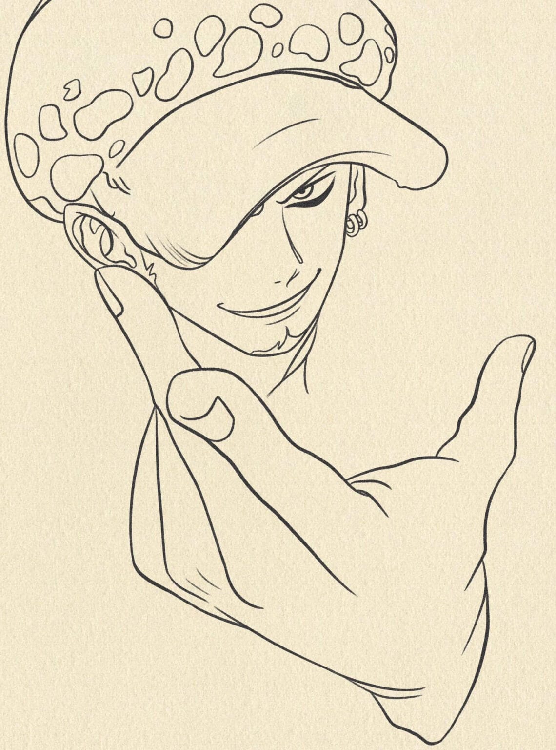 How To Draw Trafalgar D. Water Law From One Piece – 2 Ways (With Pictures)