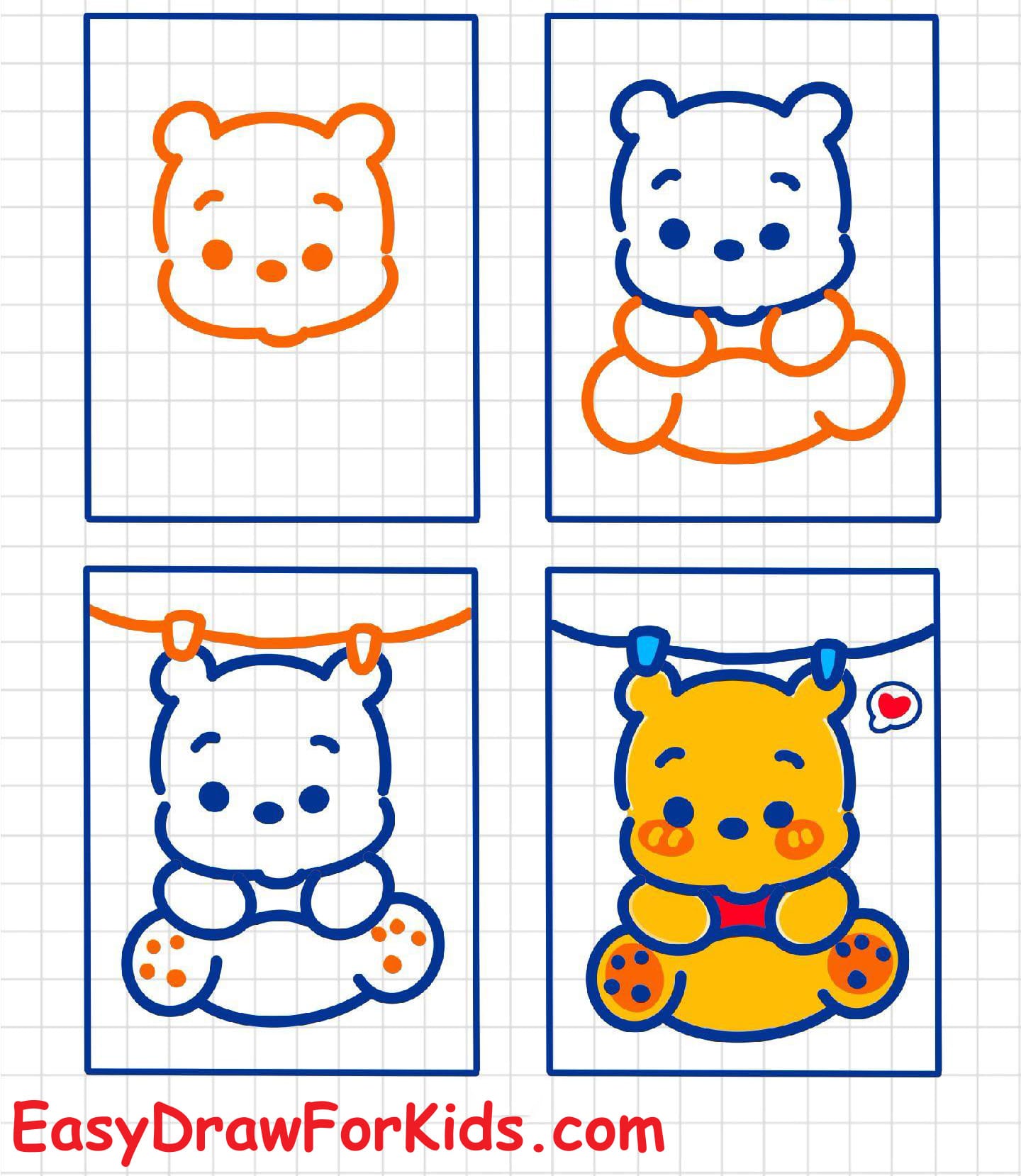 How To Draw Winnie The Pooh - 3 Ways (With Pictures)