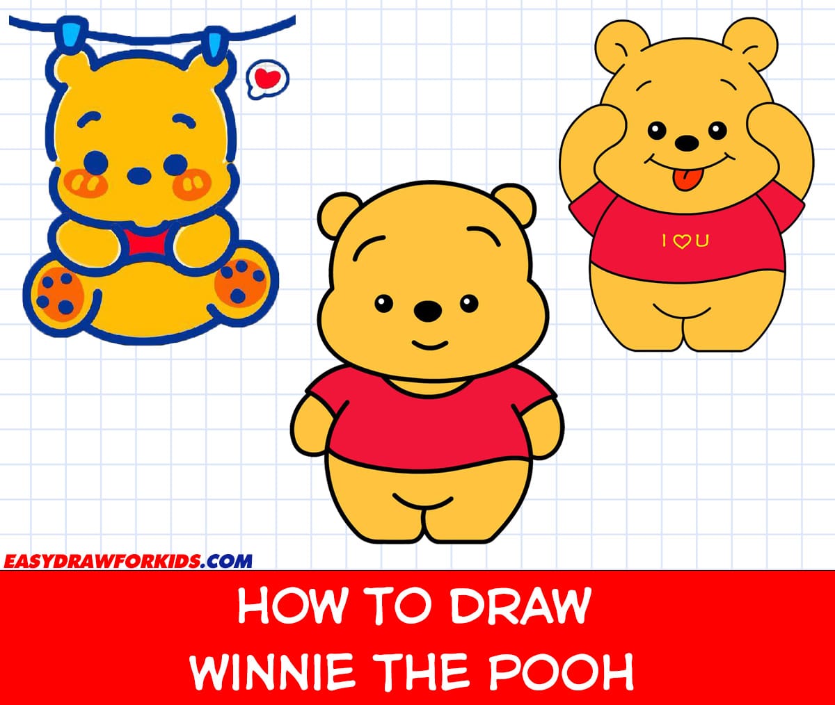 How To Draw Winnie The Pooh - 3 Ways (With Pictures)