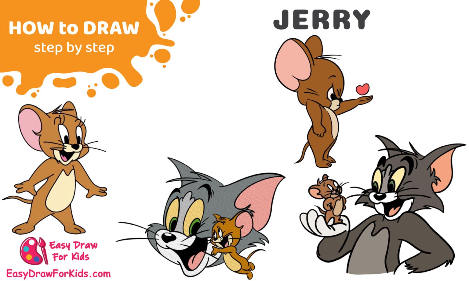How To Draw Jerry Mouse - 7 Ways (With Pictures)