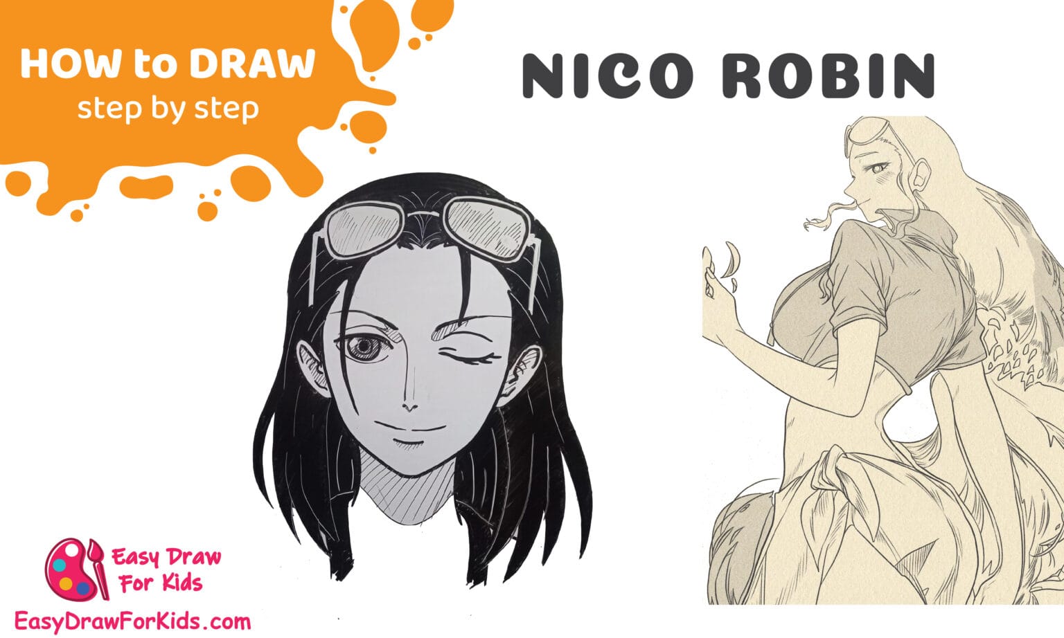 How To Draw Nico Robin From One Piece – 2 Ways (With Pictures)