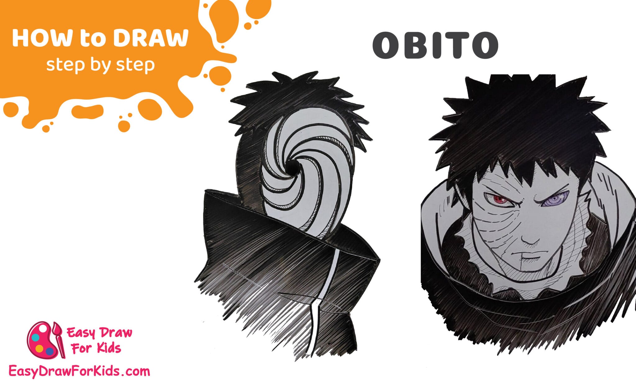 How To Draw Obito Uchiha From Naruto – 3 Ways (With Pictures)
